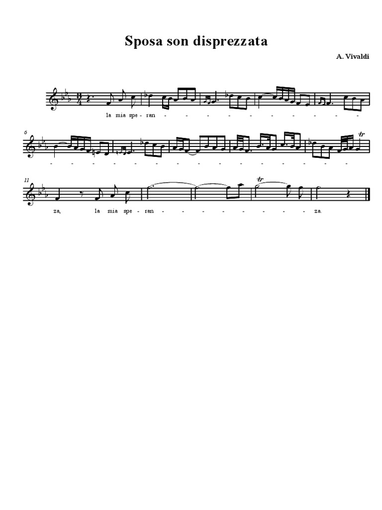 Variazioni Sposa Son Disprezzata | PDF