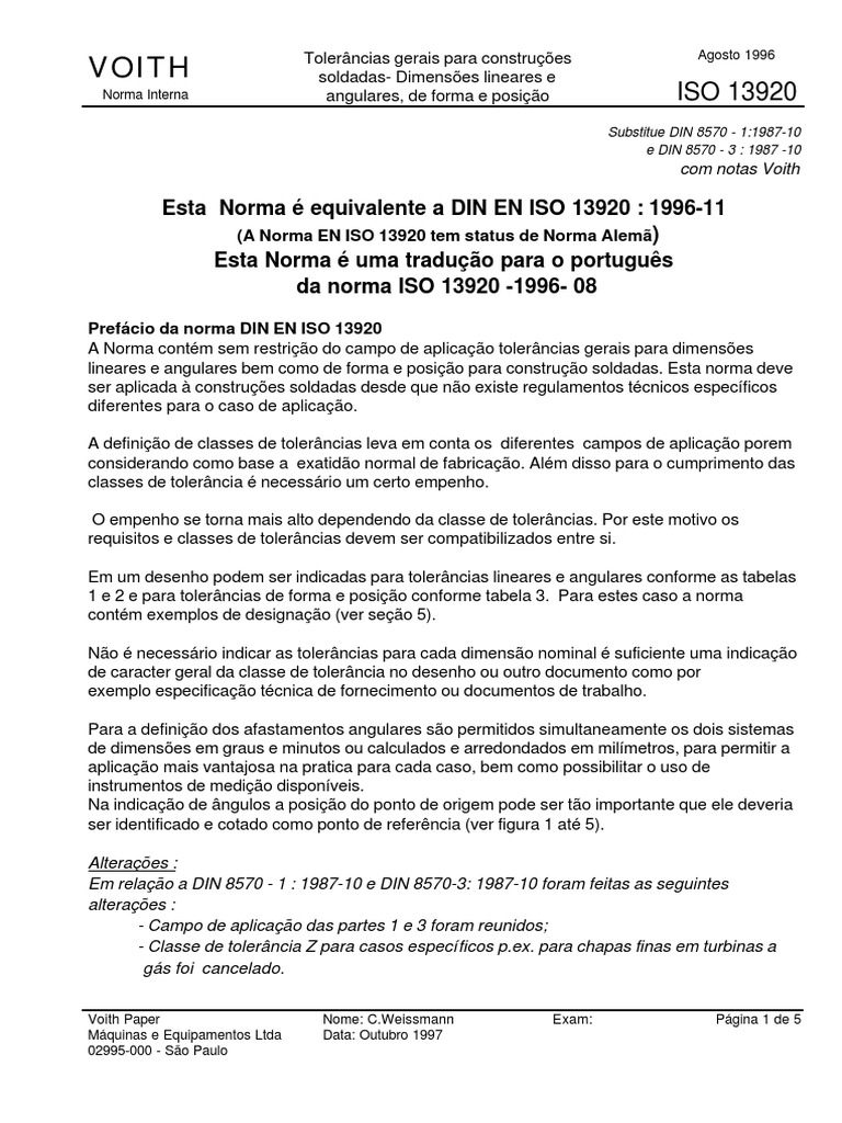 ISO 13920 (Construçao Soldada) | PDF | Medição