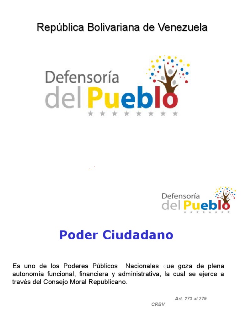 Poder Ciudadano en Venezuela: Defensoría del Pueblo | PDF | Derechos ...