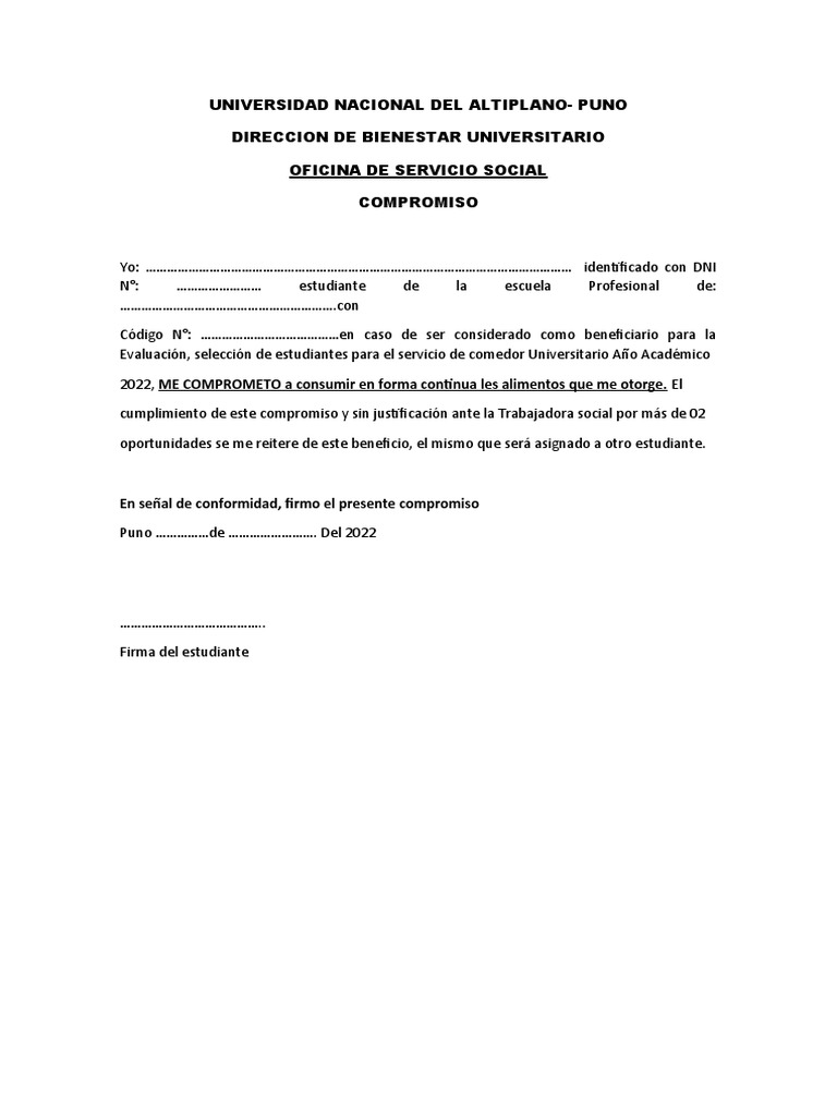 Solicitud para Comedor | PDF