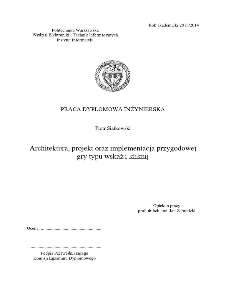 Piotr Siatkowski - Praca Inzynierska | PDF