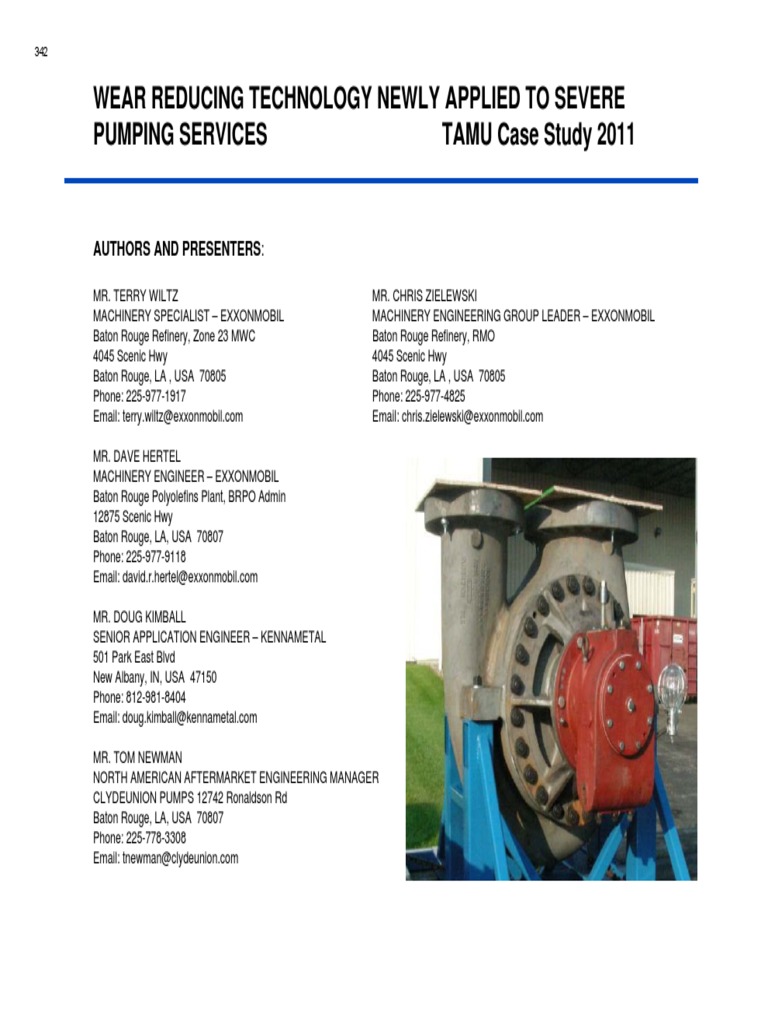 Wear-Reducing Tech for Pumps | PDF | Tungsten | Applied And ...
