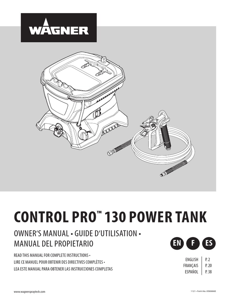 Control Pro 130 Power Tank: Owner S Manual - Guide D Utilisation ...