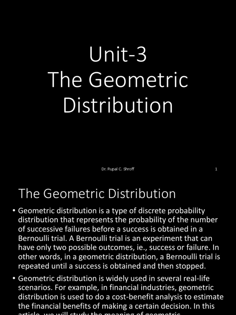 Understanding Geometric Distribution | PDF | Probability Distribution ...
