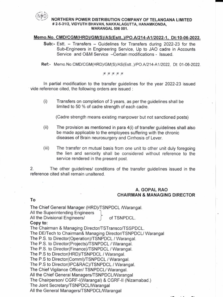 Transf. Modification Orders | PDF