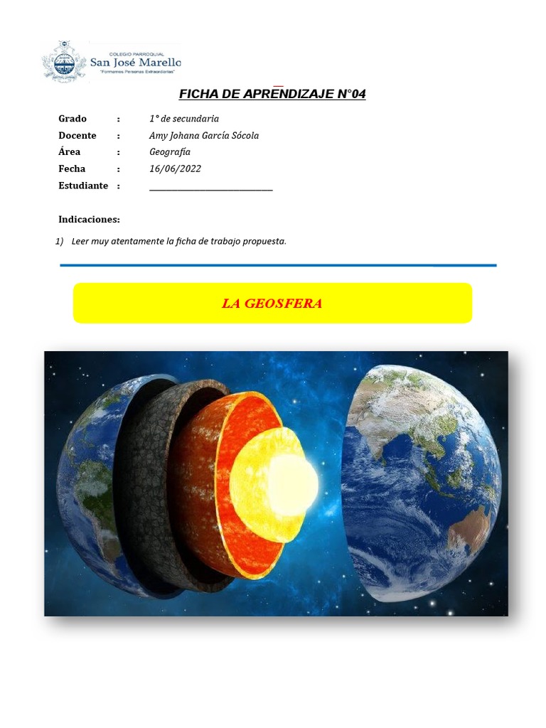 Estructura y Composición de la Geosfera | PDF | Tierra | Roca (geología)
