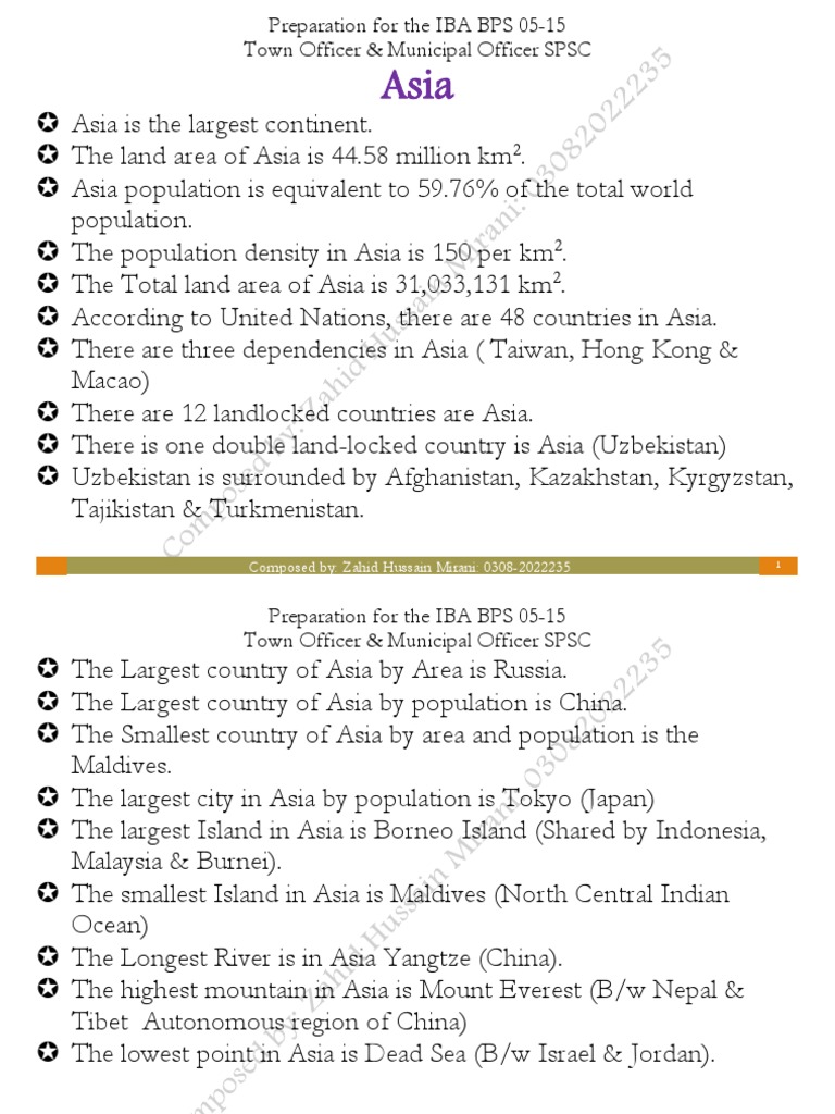 07 Continents of The World | PDF | Antarctica | Asia