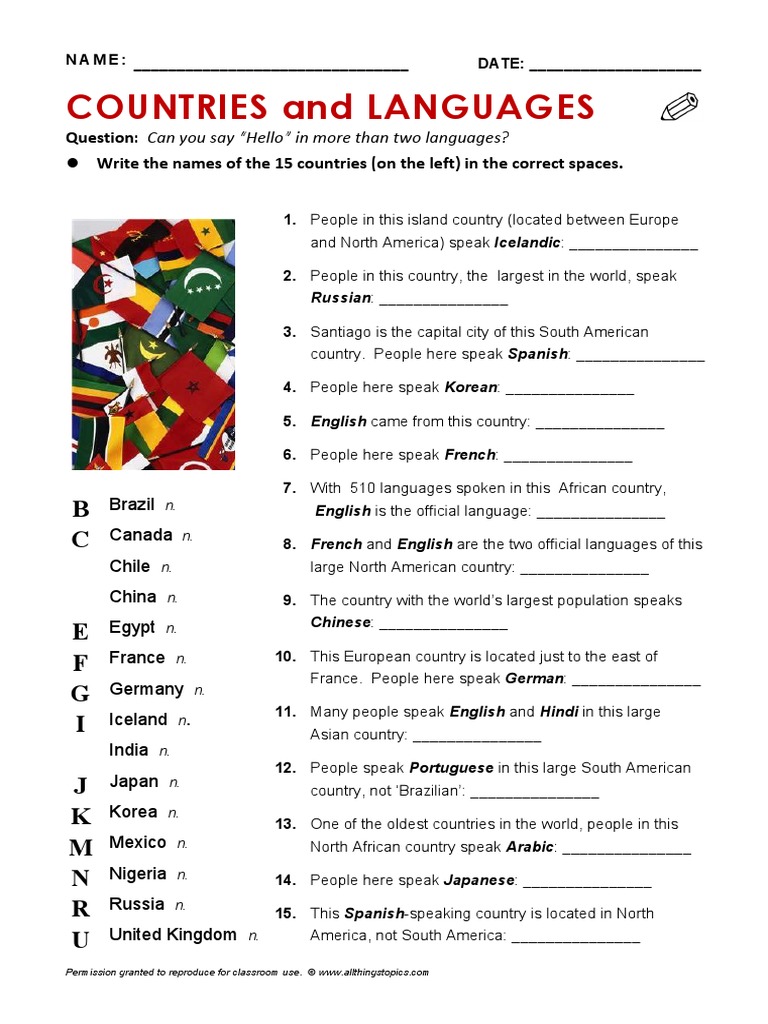 Countries and Languages | PDF