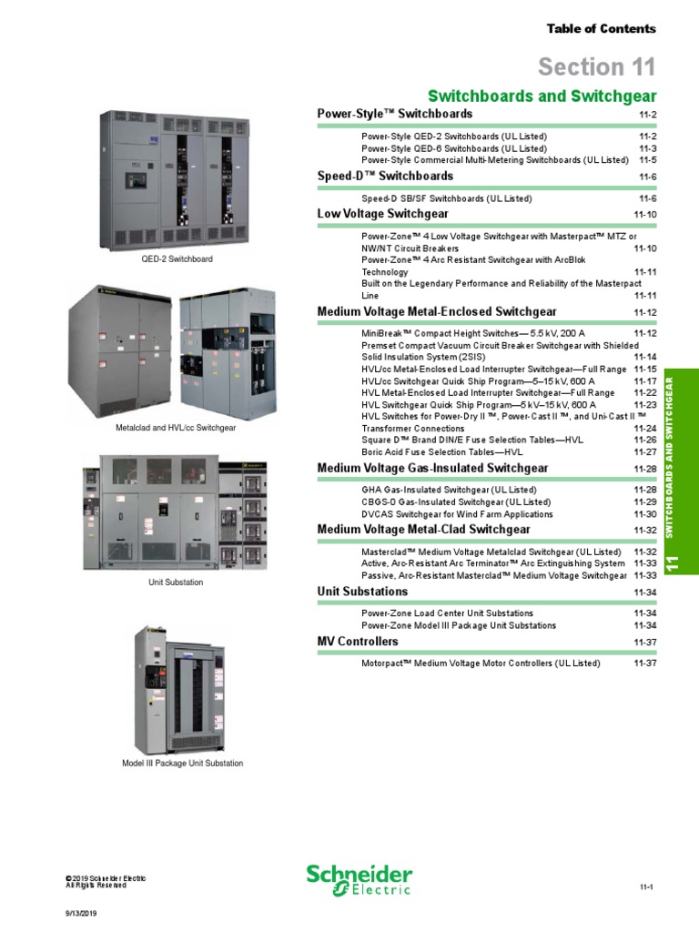 Section 11: Switchboards and Switchgear | PDF | Electrical Components ...