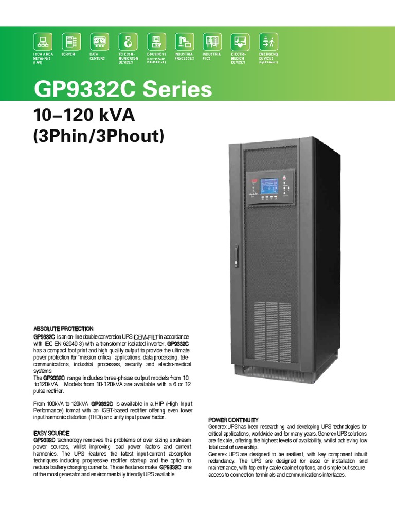 Generex GP9332C UPS Solutions Overview | PDF | Computing | Electromagnetism