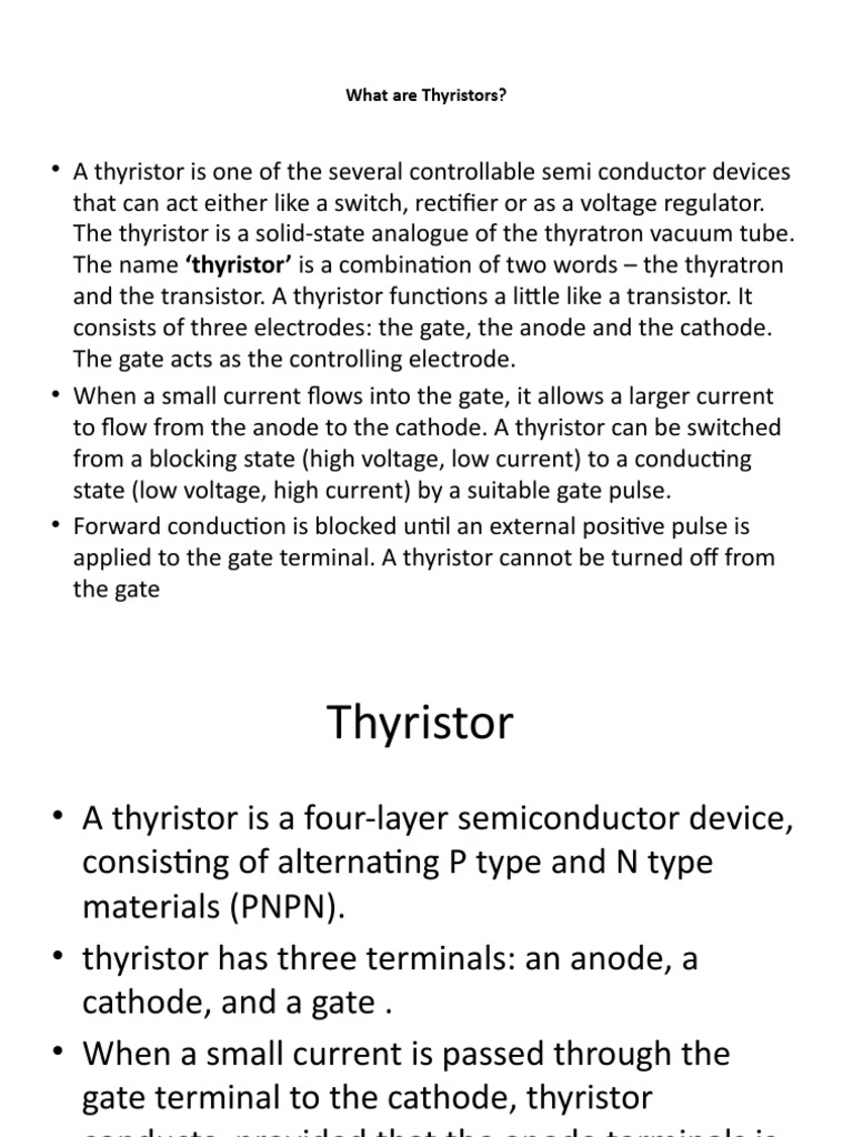 Understanding Thyristors A Comprehensive Look At These Solid State