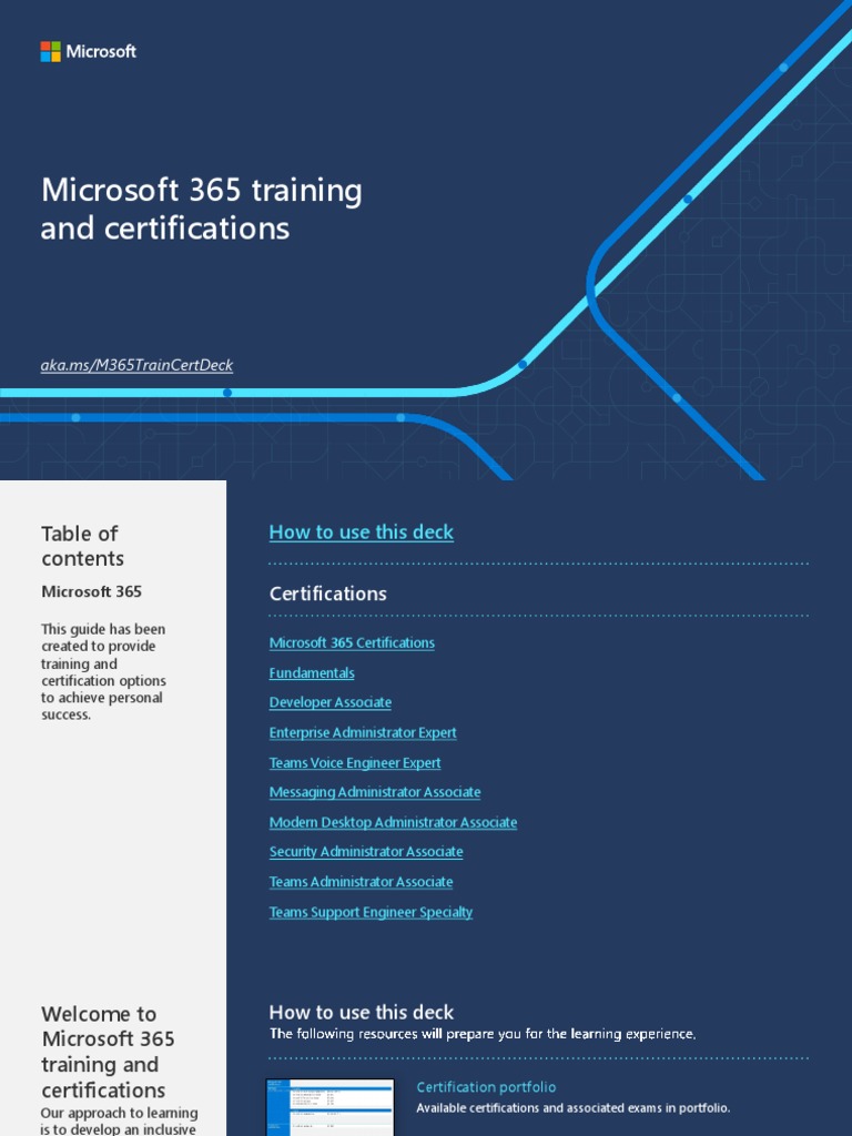 Microsoft 365 Training + Certification Guide | PDF | Cloud Computing ...