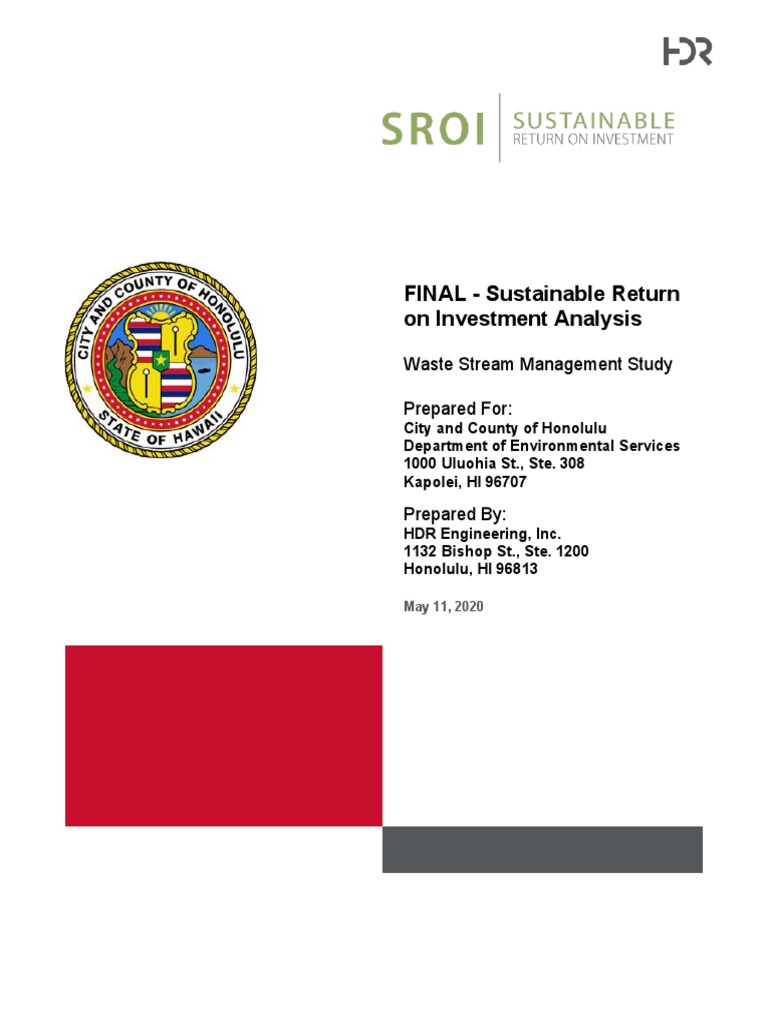 FINALFINAL ENV HDR SROI Waste Stream Management Final Report 202200511 ...