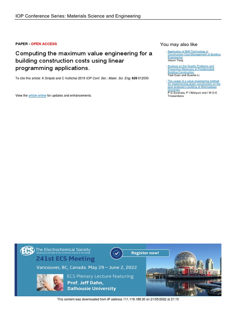 Siripob 2019 IOP Conf. Ser. Mater. Sci. Eng. 639 012030 | PDF | Mathematical Optimization ...