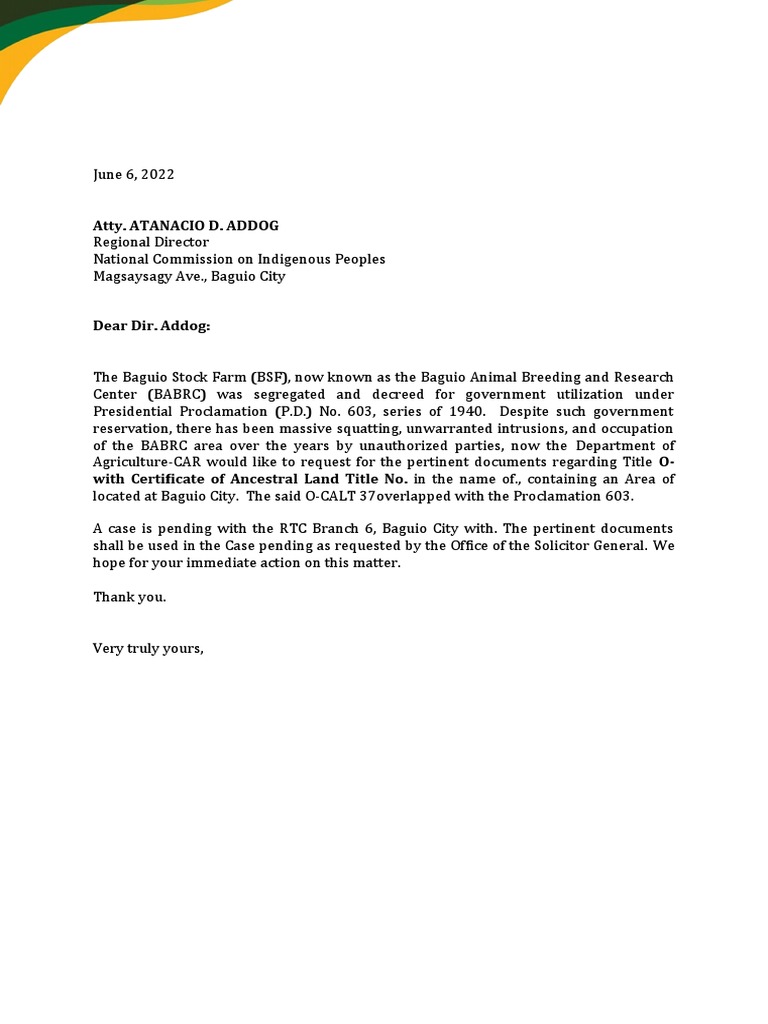 NCIP Letter Calt | PDF | Social Science