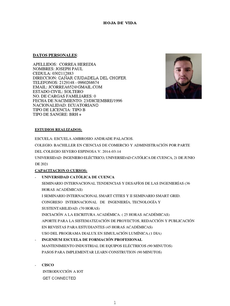 Joseph Correa | PDF | Ingenieria Eléctrica | Ingeniería