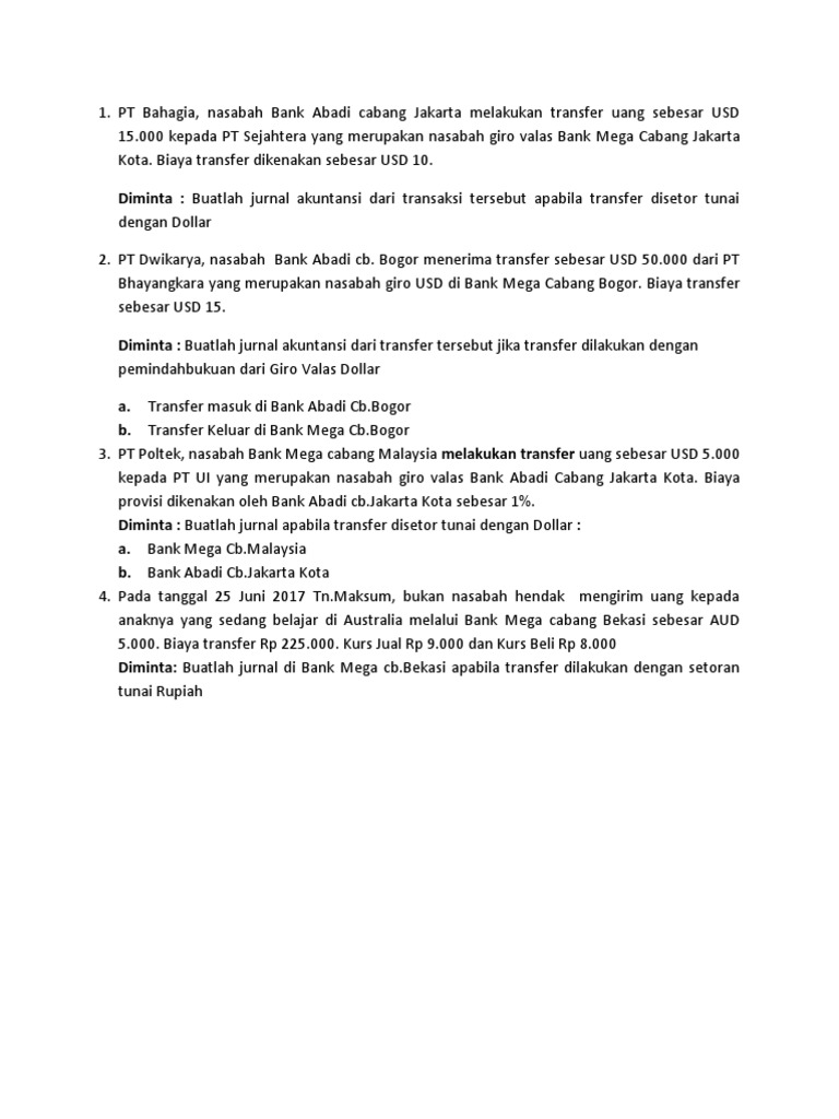 Latihan Transfer Valas | PDF