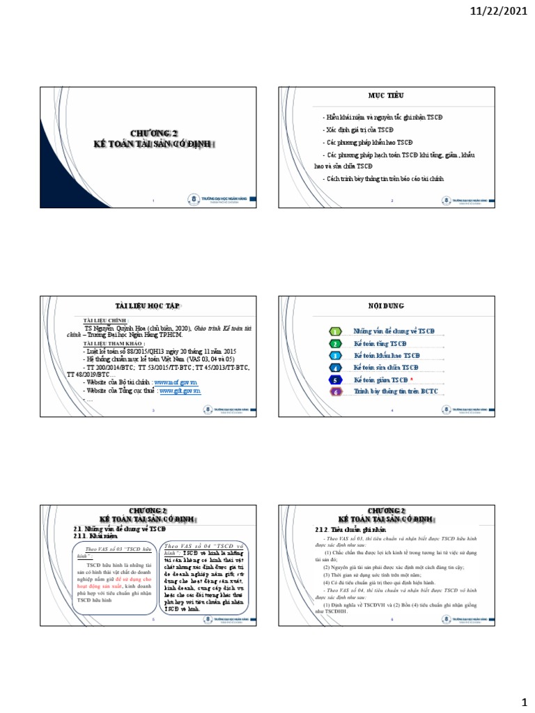 SV - ACC302 - Slide bài giảng KTTC - Chương 2 | PDF