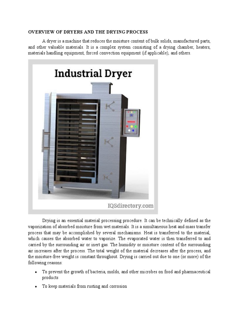 Overview of Dryers and The Drying Process | Download Free PDF | Freeze ...