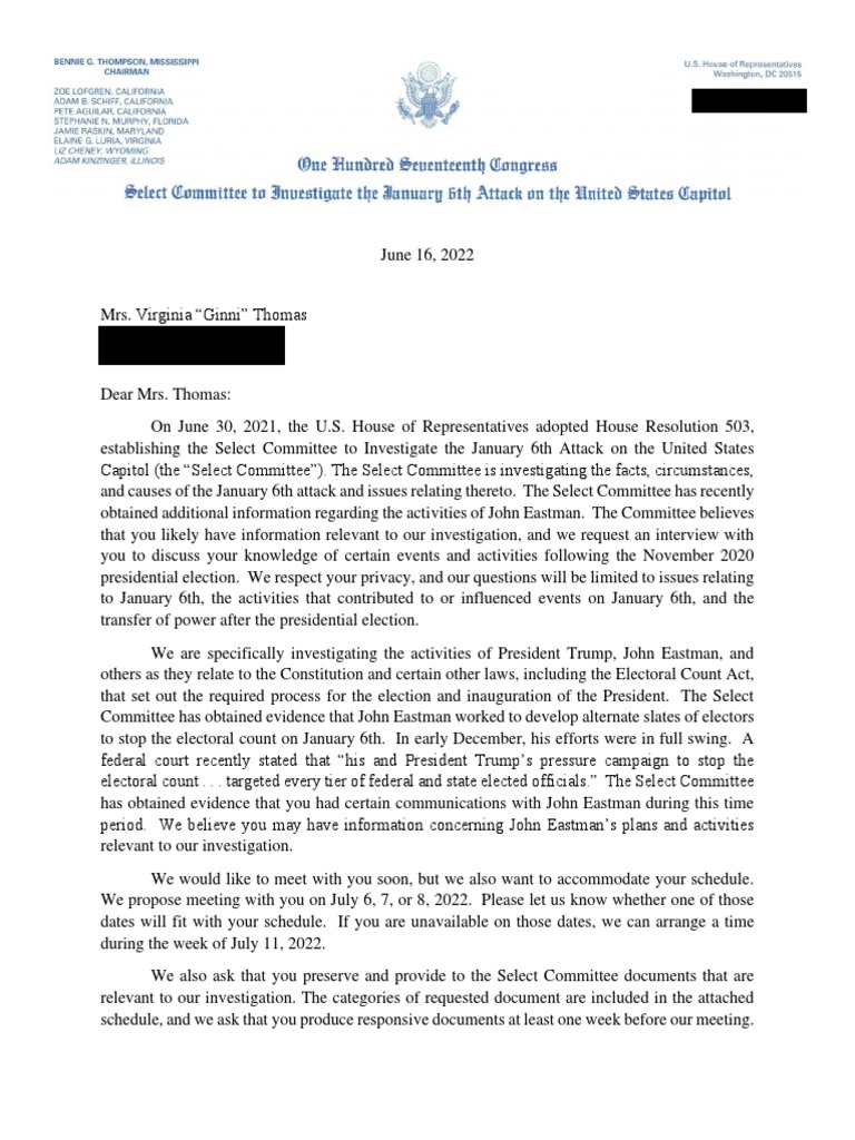 2022-6-16.BGT LC Letter To Thomas | PDF | Government | Politics Of The ...