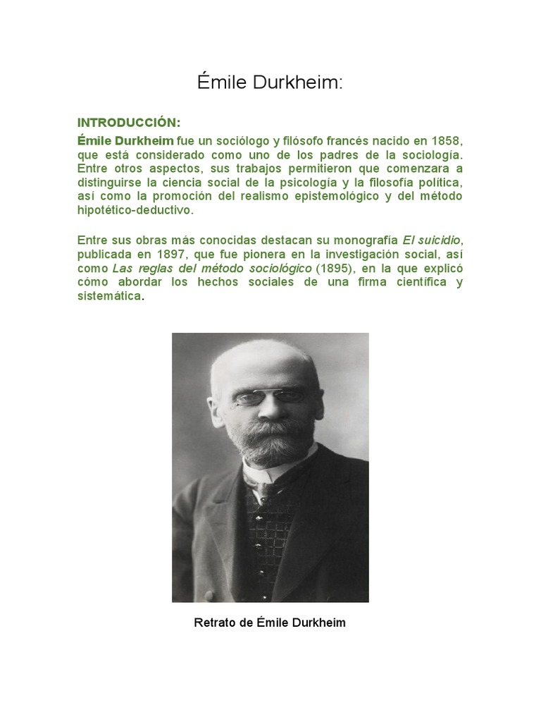 Émile Durkheim | PDF | Emile Durkheim | Sociología