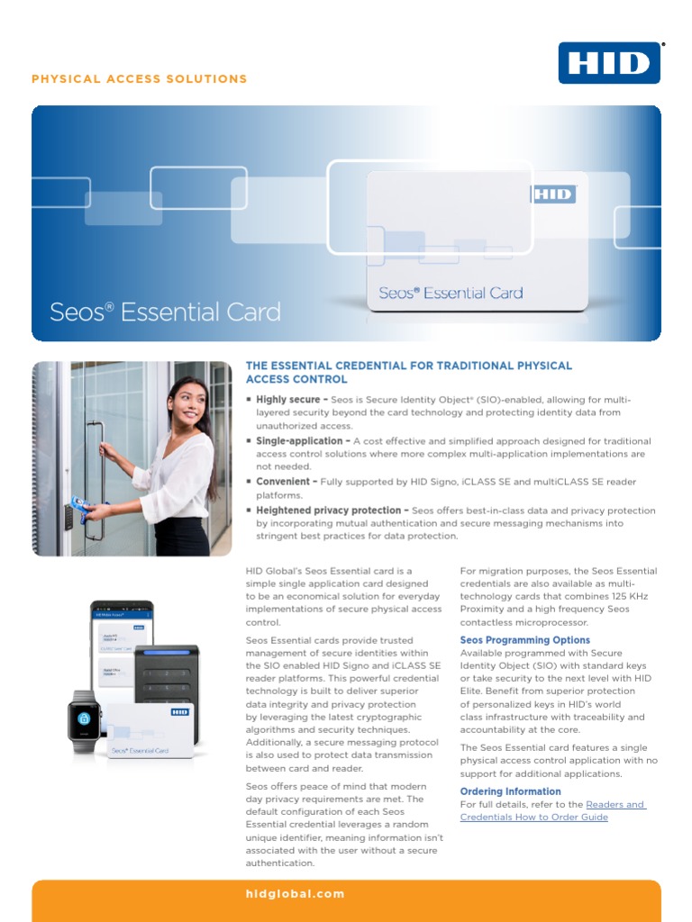 Seos® Essential Card: Physical Access Solutions | PDF | Access Control ...