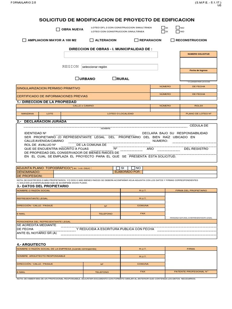 Solicitud de modificación de proyecto de edificación | PDF