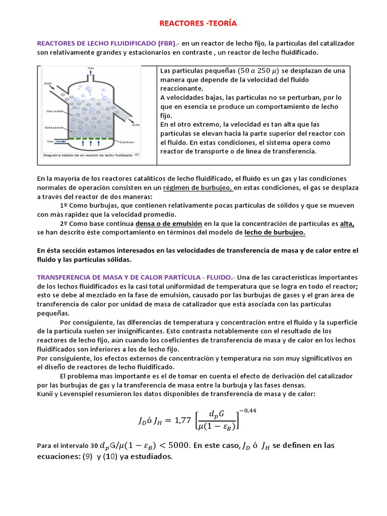 1 Teoría Reactores 1º P | PDF | Catálisis | Reactor Quimico