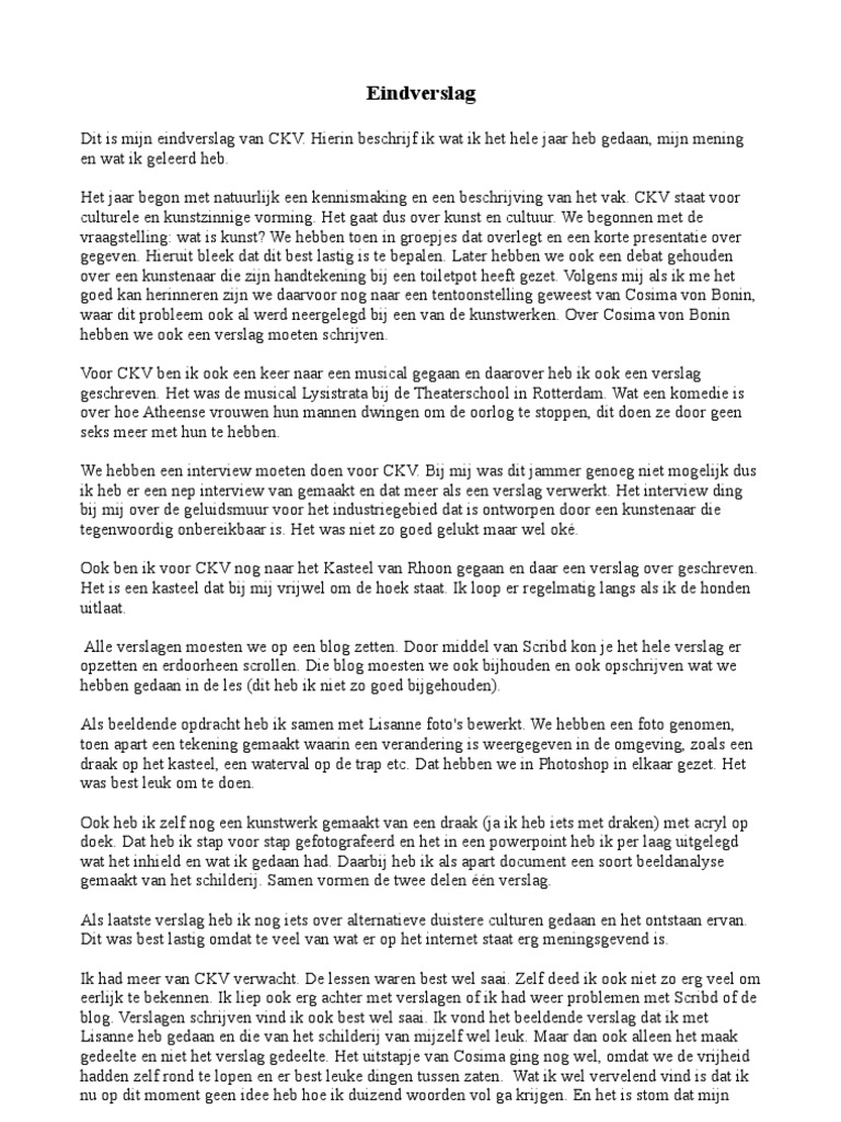 CKV Eindverslag | PDF