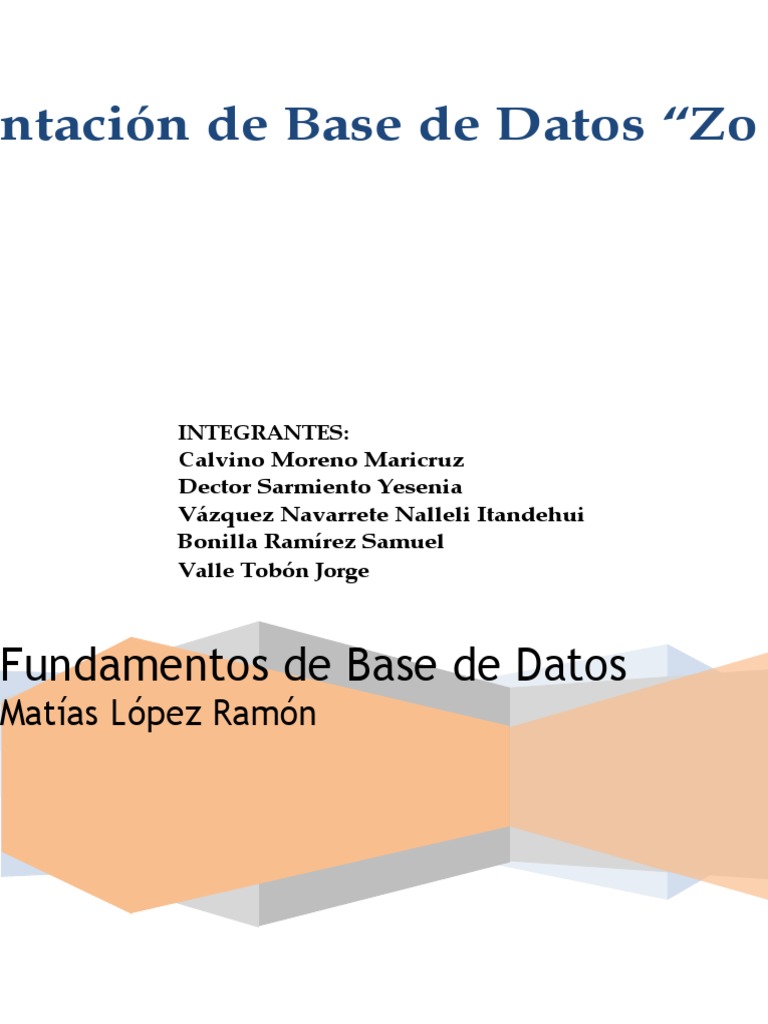 PDF Zoologico Base de Datos | PDF | Bases de datos | Base de datos relacional