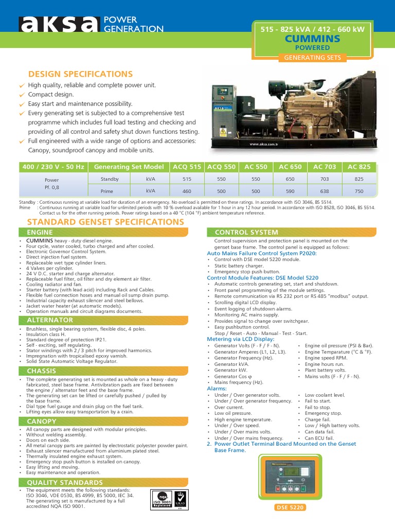 Design Specifications: Cummins | Download Free PDF | Diesel Engine ...
