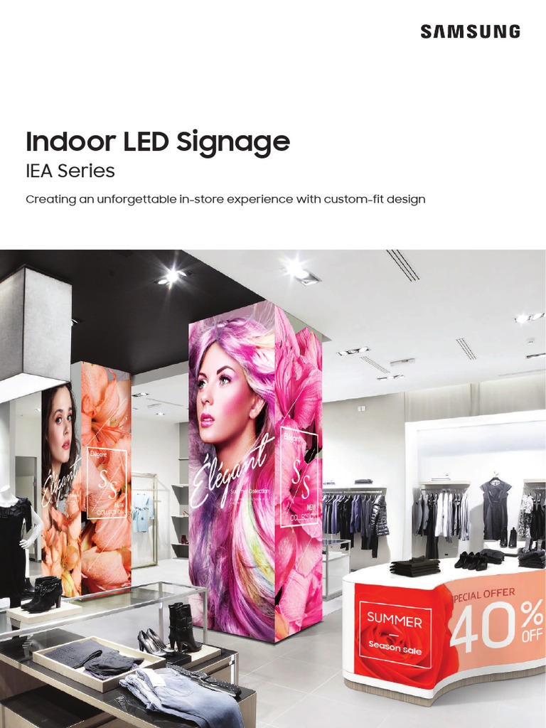 Indoor LED Signage: IEA Series | PDF | Samsung Electronics | Retail
