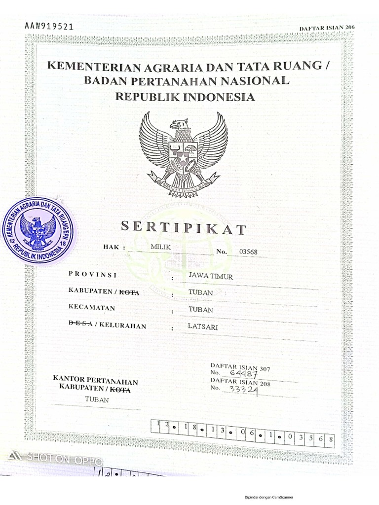 Sertifikat Gudang Tbn2 | PDF