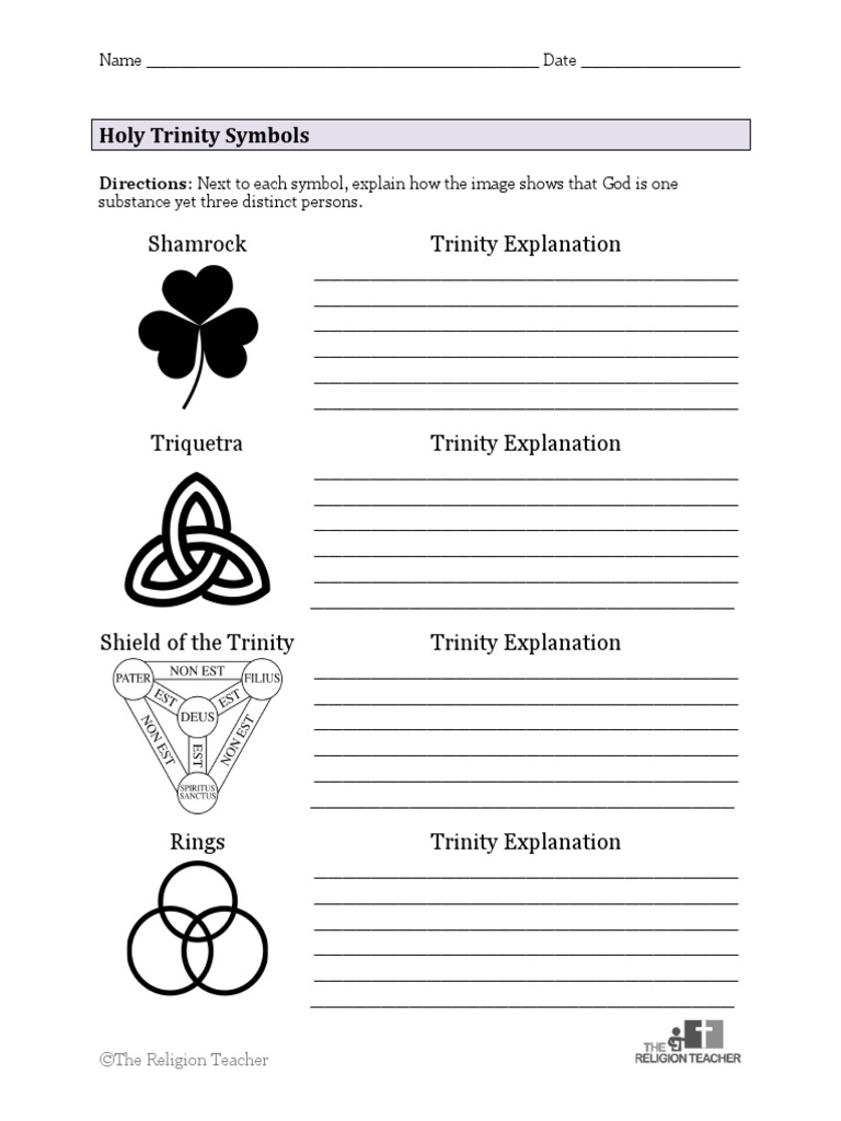 Holy Trinity Worksheets | PDF | Trinity | God The Father