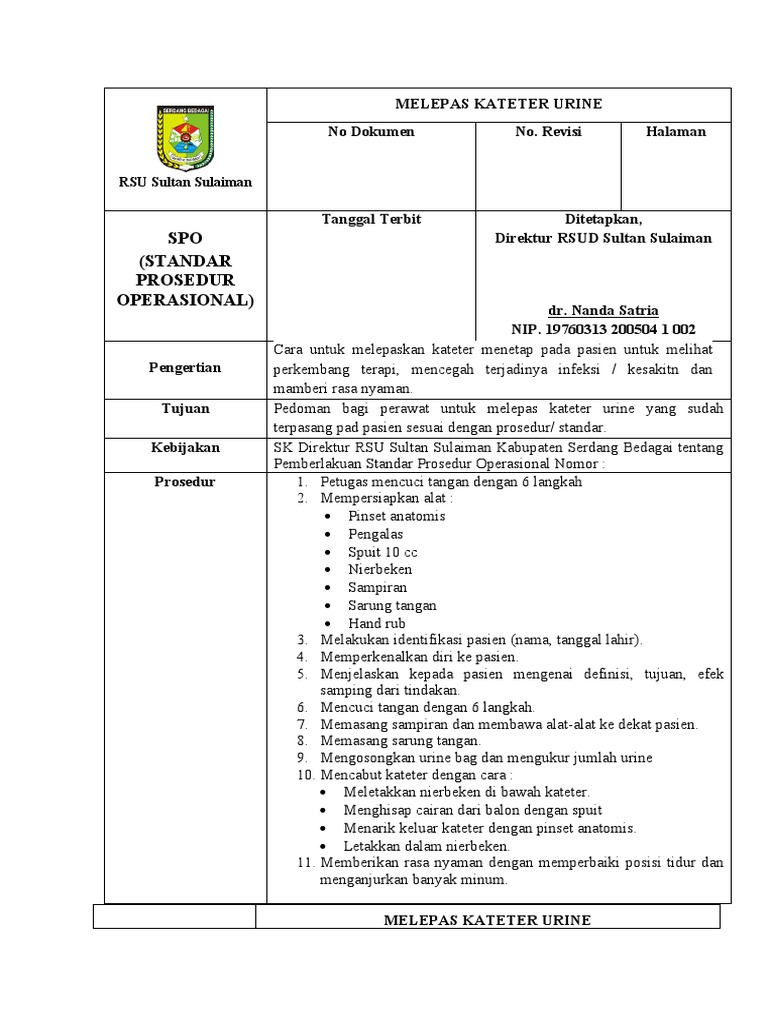 Melepas Kateter Urine | PDF