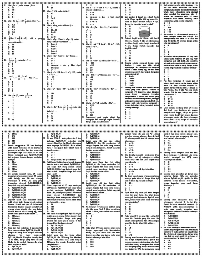 Persmaan Linear Dan Aplikasi (UINSU) | PDF