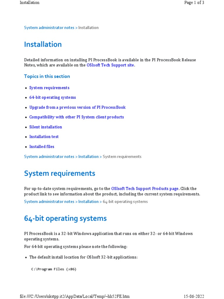 Installation: Topics in This Section | PDF | Installation (Computer Programs) | 64 Bit Computing