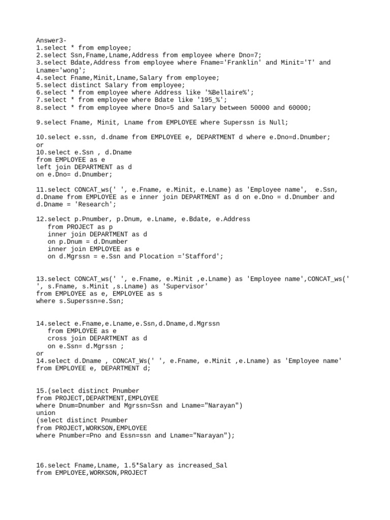 Answer3 (1 To 16) | Download Free PDF | Databases | Data Management
