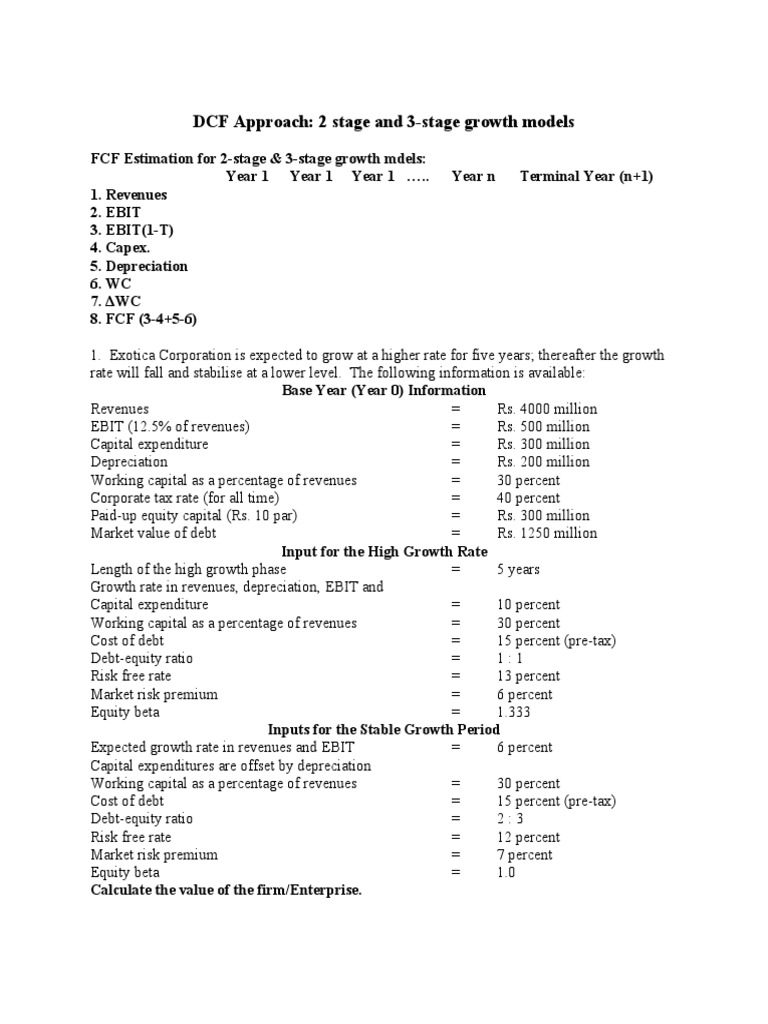 DCF 2&3 Stage Grwoth Model | PDF | Cost Of Capital | Debt