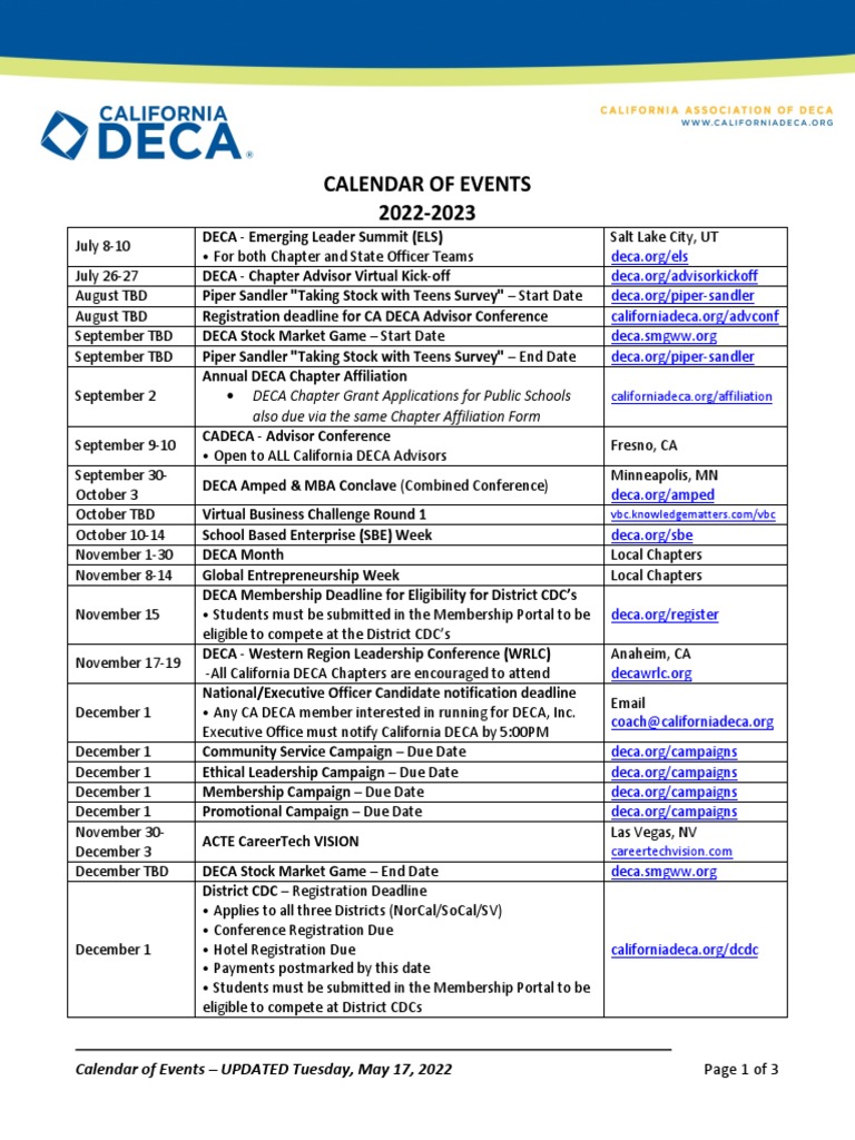 California Deca Calendar | PDF | Business | Computers