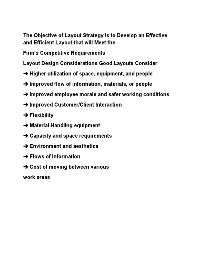 The Objective of Layout Strategy | PDF