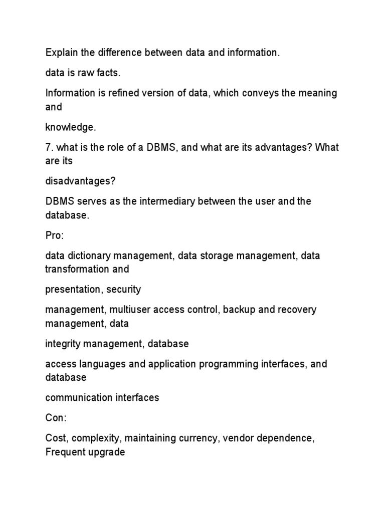 Explain The Difference Between Data and Information | PDF