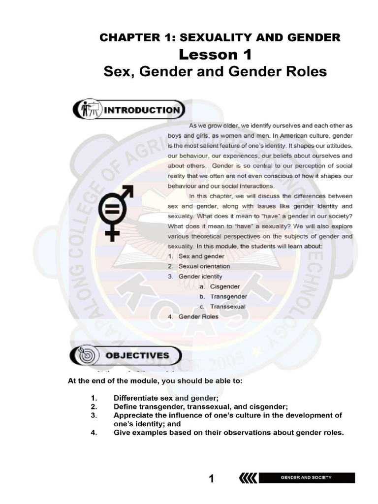 Gen Soc C1l1 Sex Gender And Gender Roles Pdf