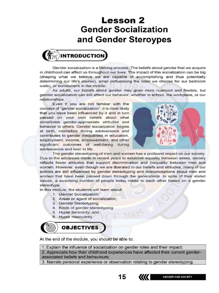 Gen Soc L2 Gender Socialization And Gender Stereotypes Pdf