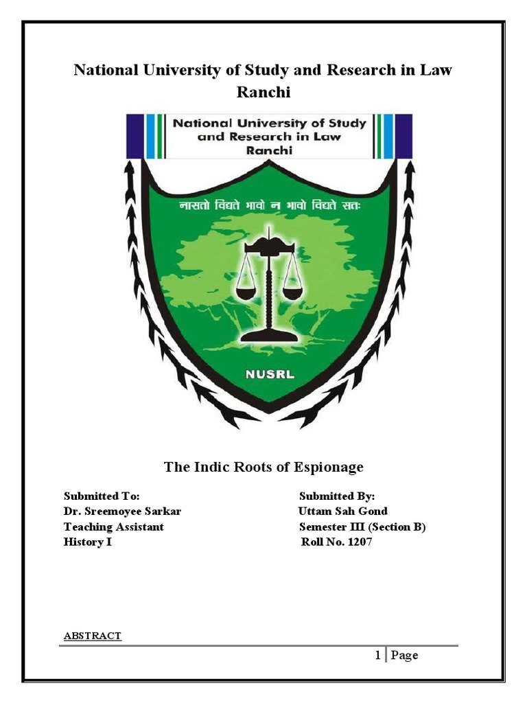 Uttam Sah Gond - History - The Indic Roots of Espionage | PDF ...