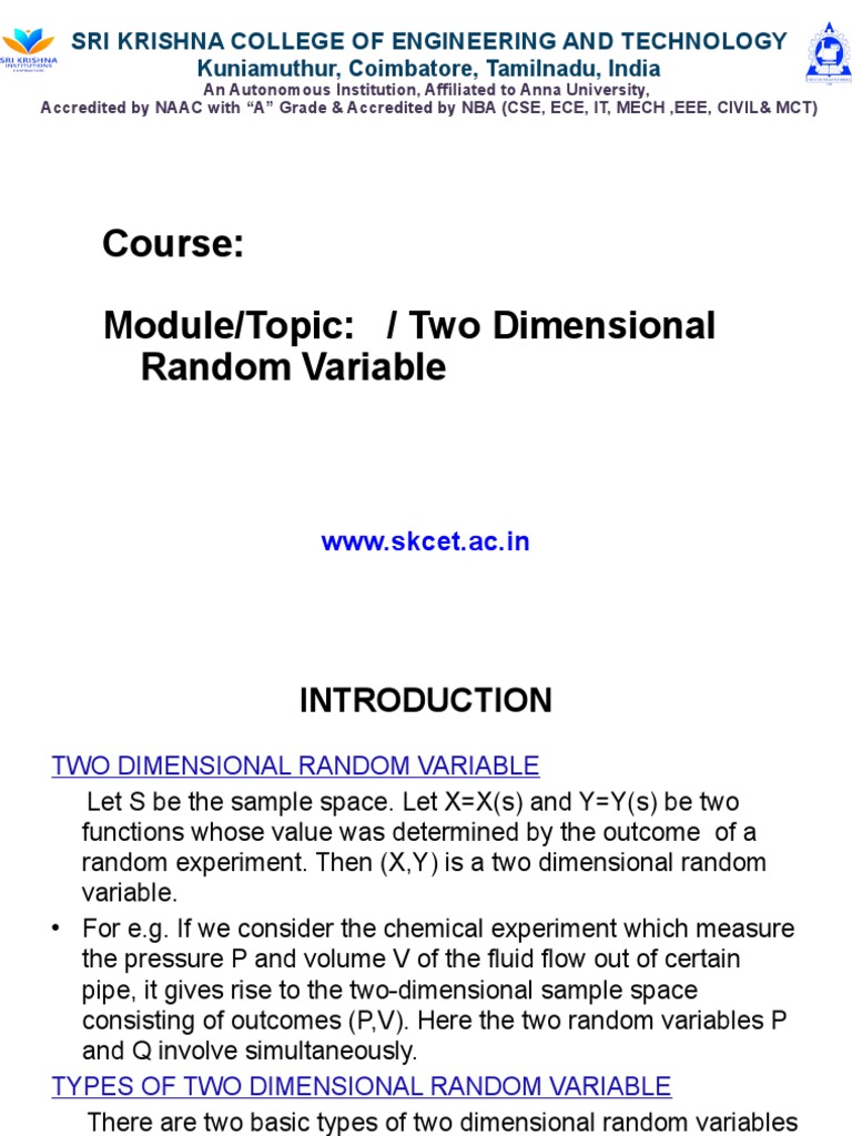 1.7 2d Random Variable | PDF | Probability Density Function ...