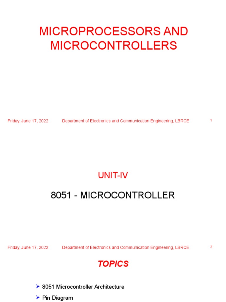 MPMC - 8051 Microcontroller | PDF | Microcontroller | Computing