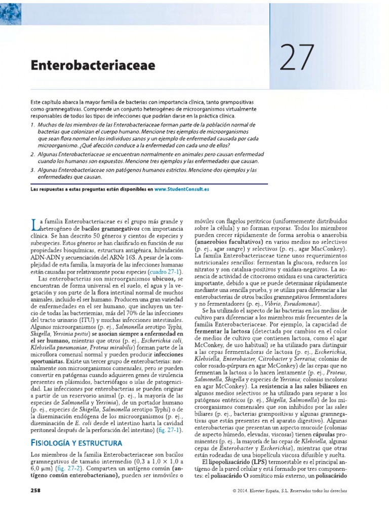 Cap 27 Murray. Enterobacteriaceae. | PDF