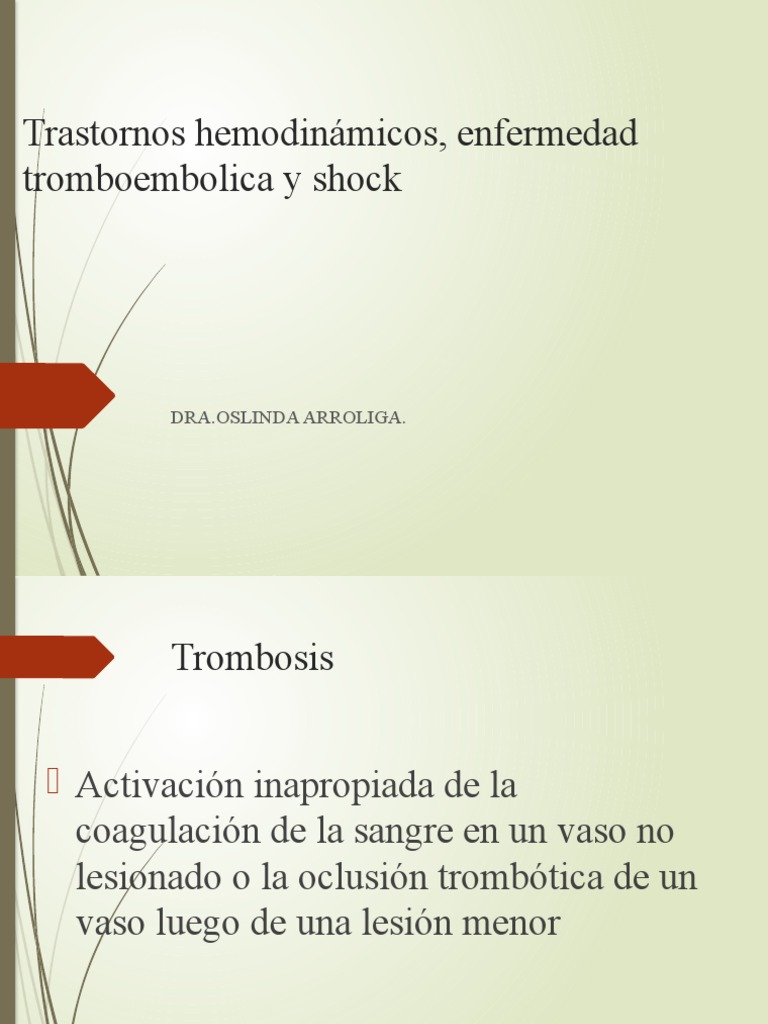 4-Trastornos Hemodin y Shock Ii | PDF | Trombo | Embolia