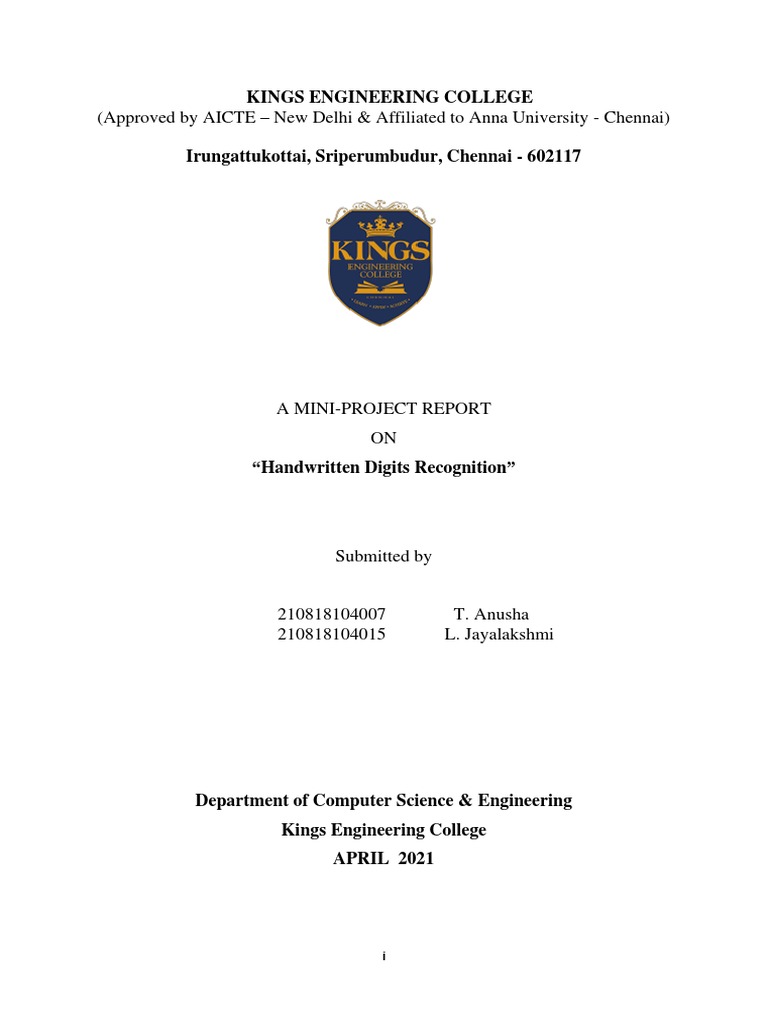 Handwritten Digits Recognition Pdf Optical Character Recognition Artificial Neural Network